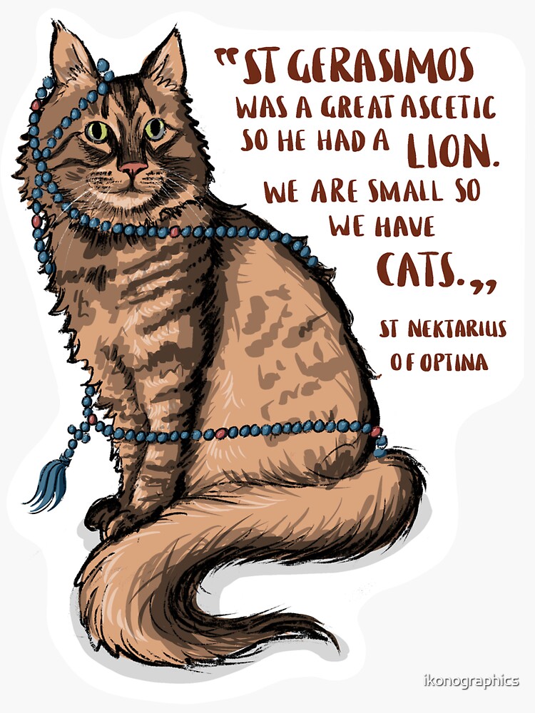 "Gerasimos the Cat " Sticker for Sale by ikonographics | Redbubble