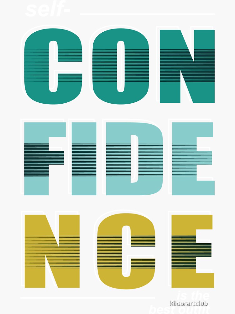 "Confidence letter bold font line style" Sticker for Sale by ...
