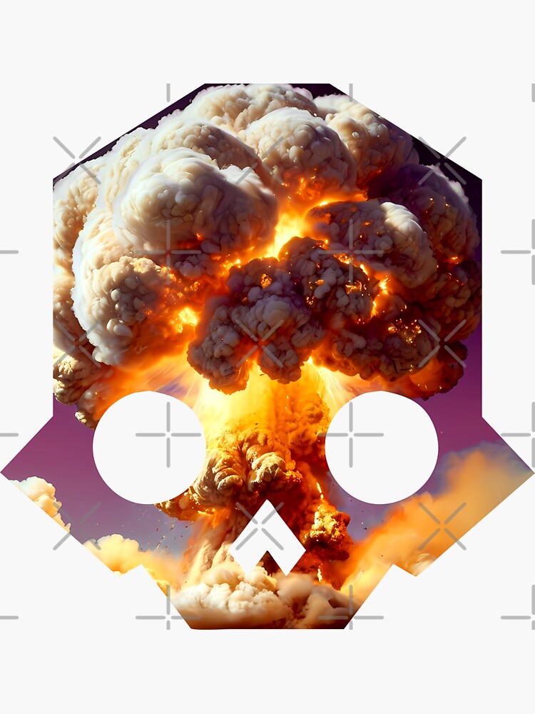 "Helldivers 2 Atomic Explosion Nuclear Skull" Sticker for Sale by ...