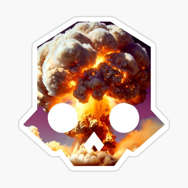 "Helldivers 2 Atomic Explosion Nuclear Skull" Sticker for Sale by ...