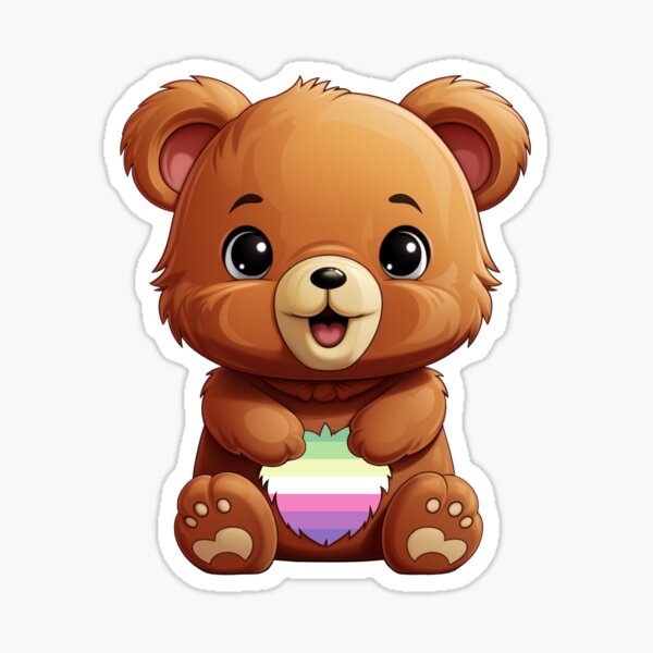 "Cute Genderfae Pride Flag Bear, Subtle Kawaii Genderdoe Bear Design ...