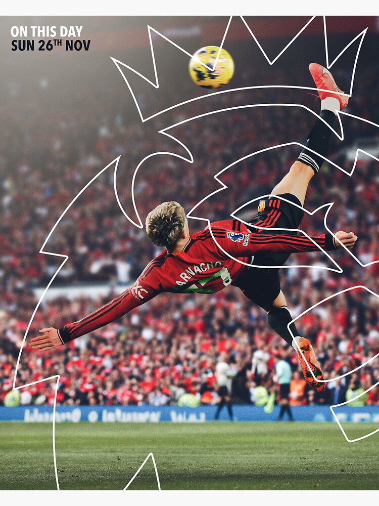 "Football Manchester United Player Garnacho Bicycle Kick" Sticker by ...