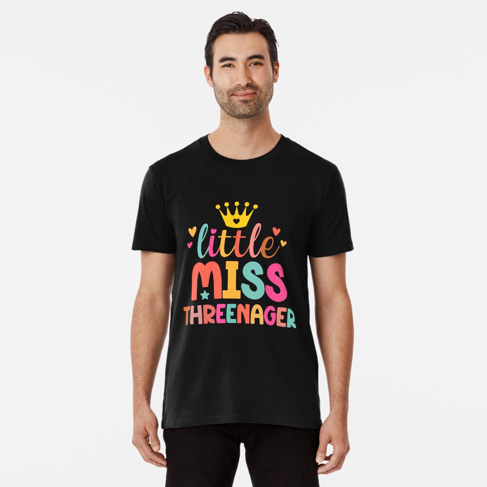 "Little Miss Threenager Girl 3 years Old Girl Birthday 3rd Bday ...