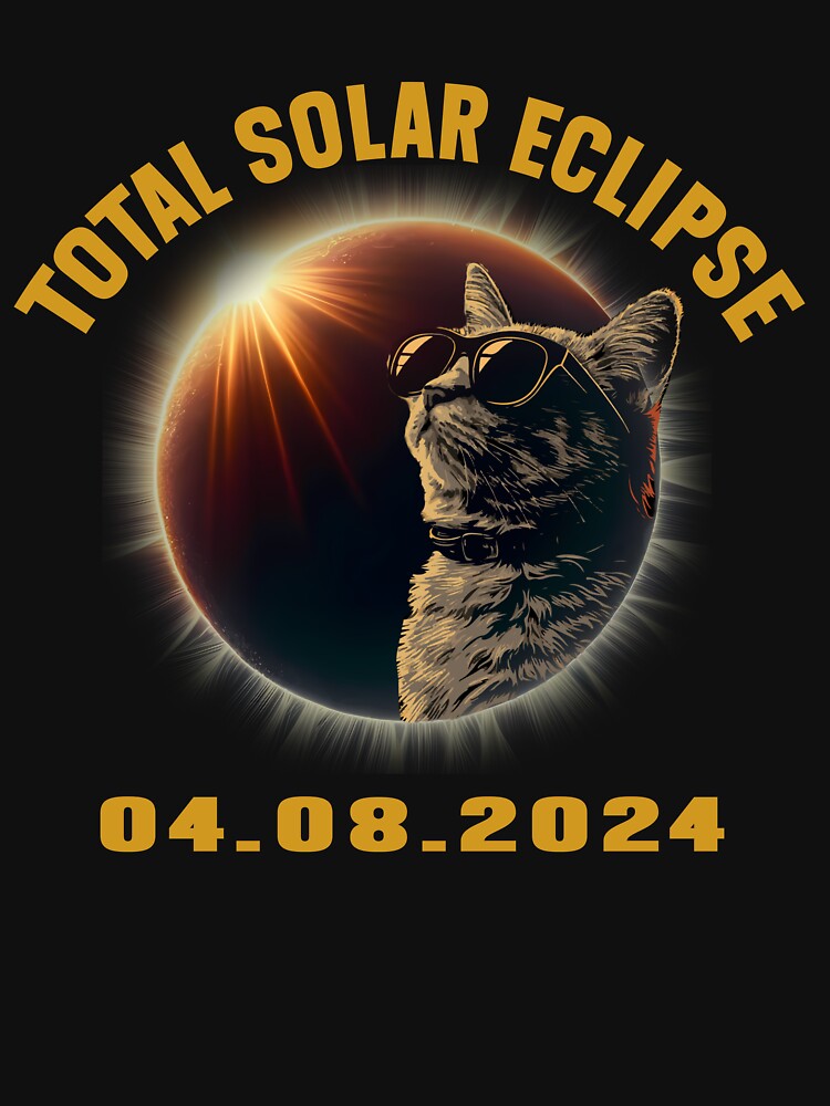 "Total Solar Eclipse 2024 Cat Eclipse Glasses" Essential T-Shirt for ...