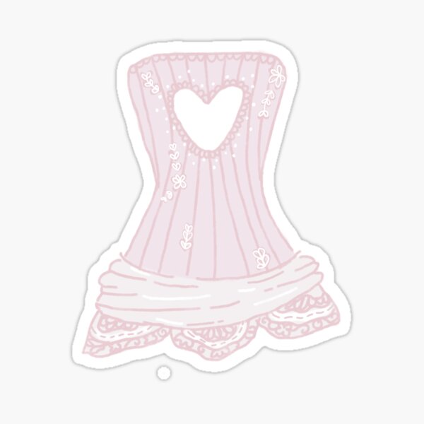 "pink heart cutout outfit - sabrina" Sticker for Sale by SOFTIA | Redbubble