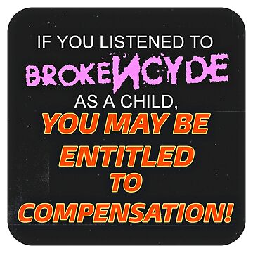 "Brokencyde - Fake Lawsuit Ad Sticker" Sticker for Sale by CryptQueen ...