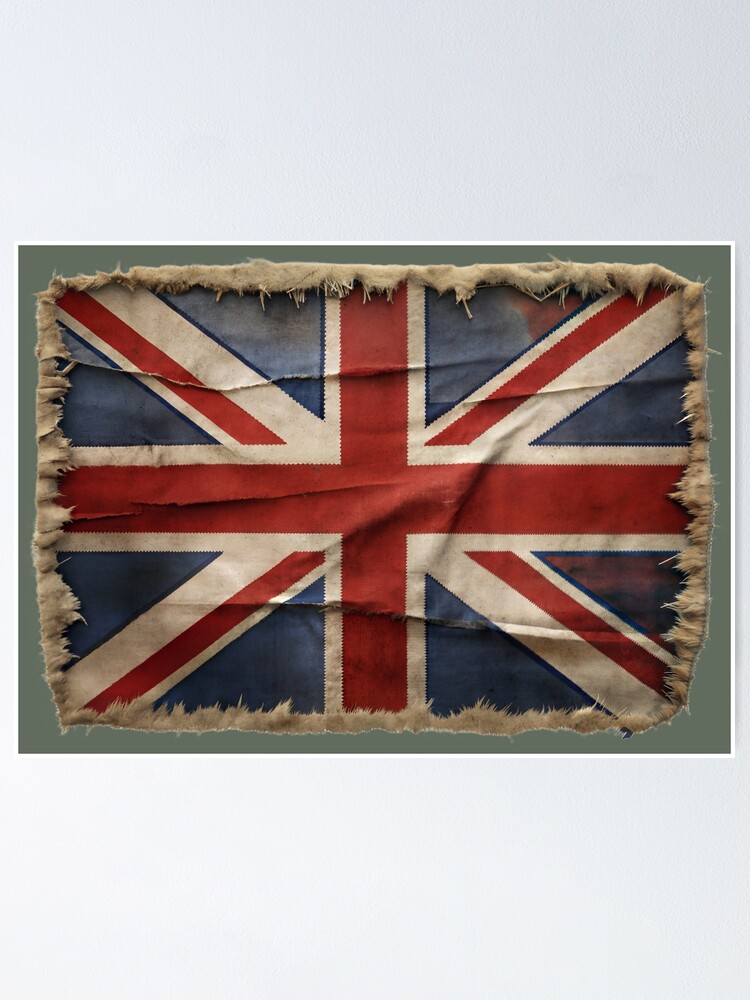 "Vintage Aged Union Jack Distressed Flag Design" Poster for Sale by ...