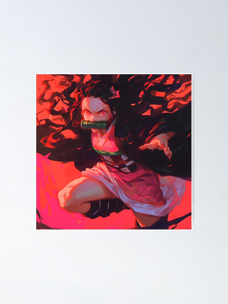 "Nezuko DS Cute Anime Girl" Poster for Sale by DGitaldreamgirl | Redbubble