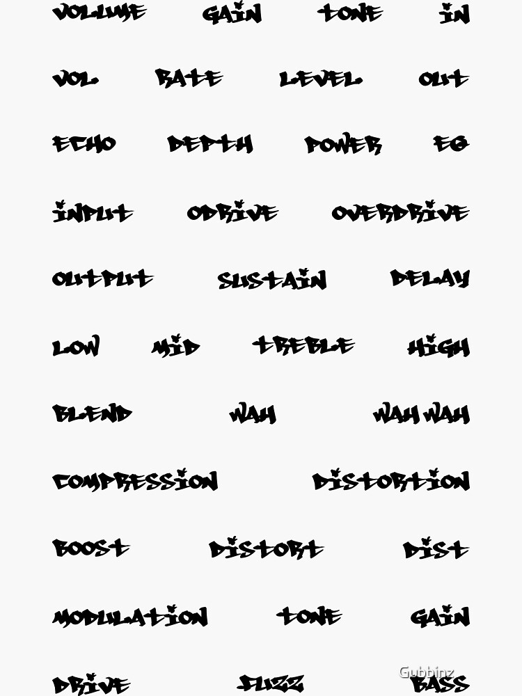 "Guitar Pedal Stompbox Labels - Graffiti Tag" Sticker for Sale by ...