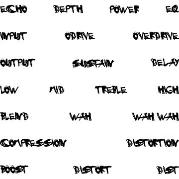 "Guitar Pedal Stompbox Labels - Grunge" Sticker for Sale by Gubbinz ...