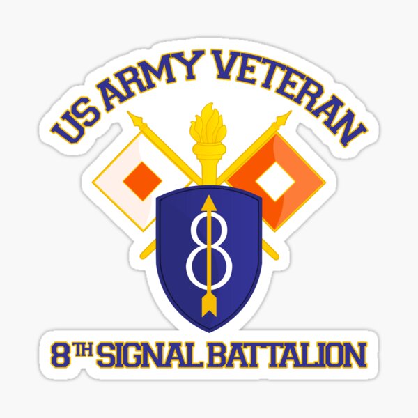 "8th Infantry Division Signal Bn" Sticker for Sale by MilitaryVetShop ...