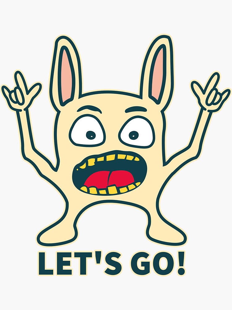 "Quirkitt Says, LET'S GO!" Sticker for Sale by WaitIsThisArt | Redbubble