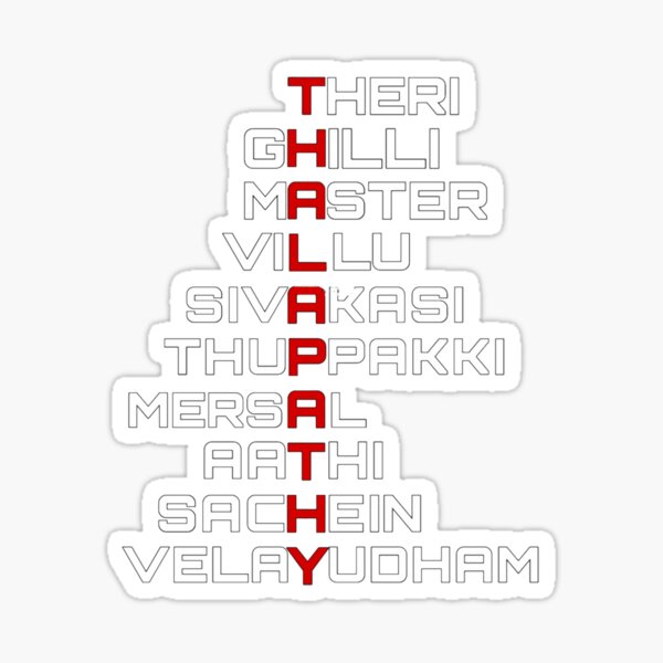 "Vijay Thalapathy Tamil Movies" Sticker for Sale by Makoa-Heyward ...