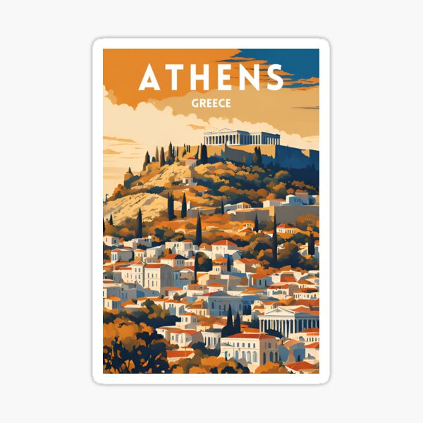 "Athens" Sticker for Sale by bookish-arte | Redbubble