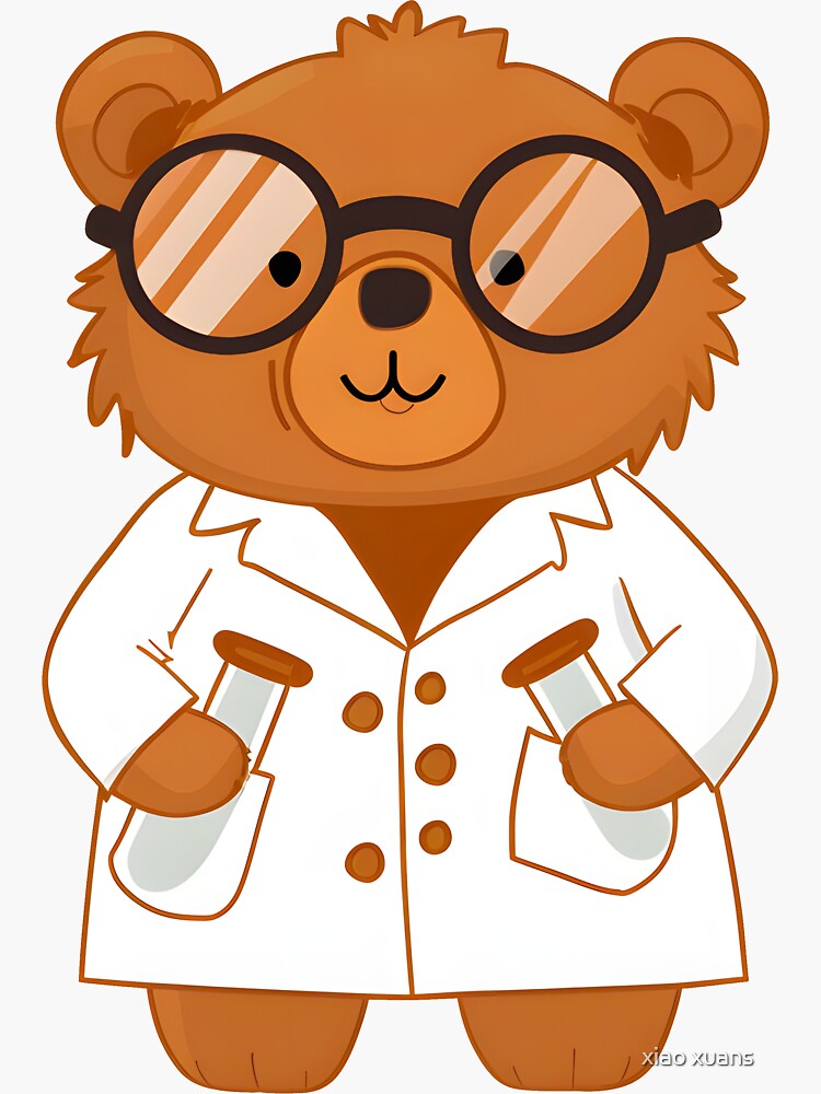 "Brown Bear Pattern,Lab Bear" Sticker for Sale by xiao xuans | Redbubble