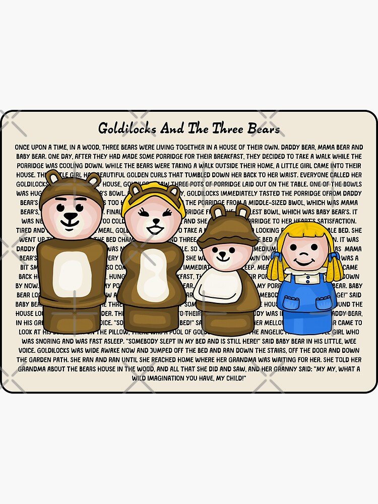 "Goldilocks and The Three Bears Story" Sticker for Sale by unhingedheather | Redbubble