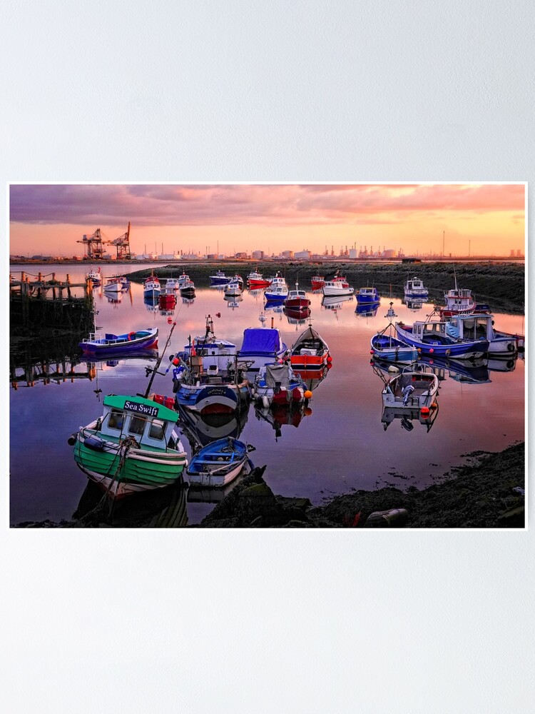 "Sunset across Paddy's Hole Redcar" Poster for Sale by RosRidleyPhoto ...