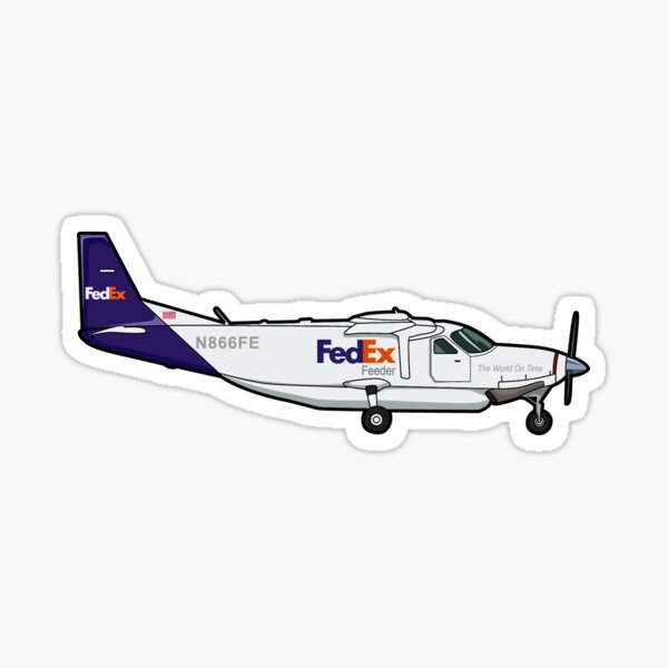 "C208b - FedEx Feeder Cargo Pilot " Sticker for Sale by PilotDecals ...