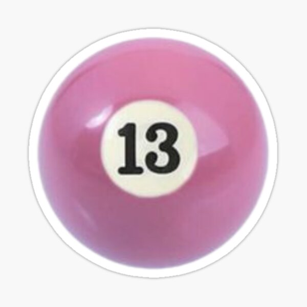 "Pink Thirteen Pool Ball | 13, Lucky Pool Ball" Sticker for Sale by ...