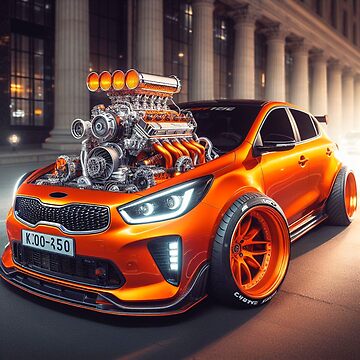 "AI generated fantasy muscle car based on a Kia Ceed" Sticker for Sale ...