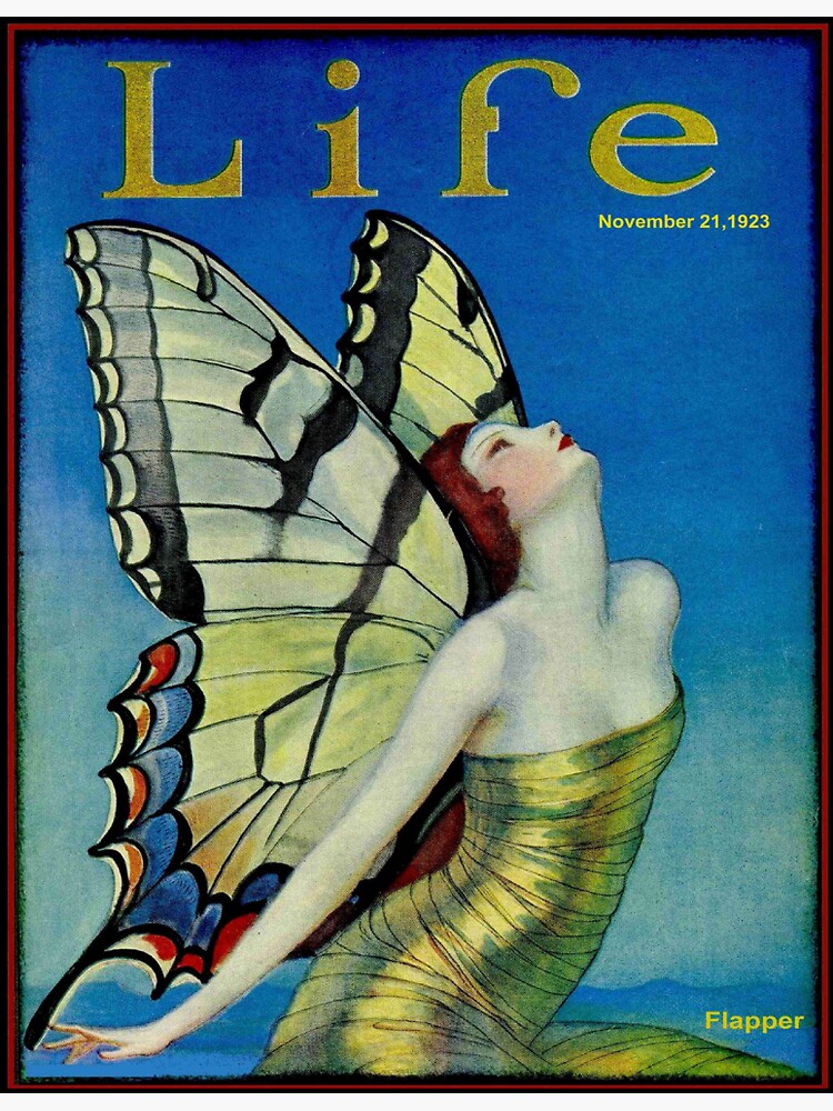 "LIFE : Vintage 1923 Flapper Butterfly Print" Sticker by posterbobs ...