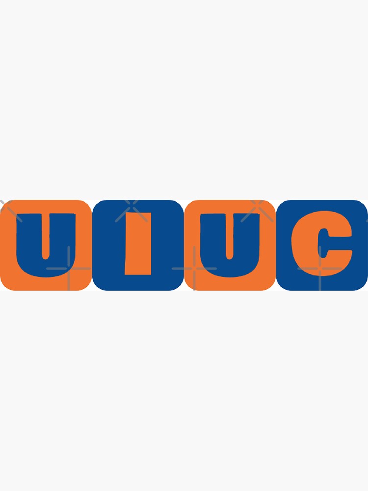 "UIUC University of Illinois Urbana Champaign Champagne Block Cube Text ...