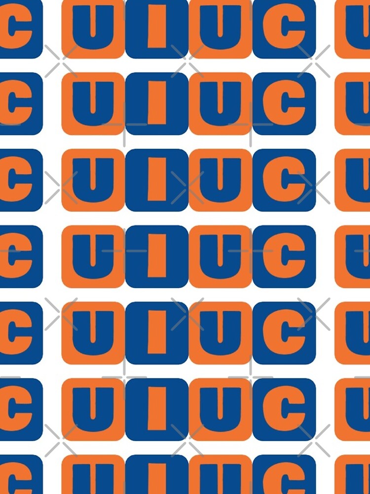 "UIUC University of Illinois Urbana Champaign Champagne Block Cube Text ...