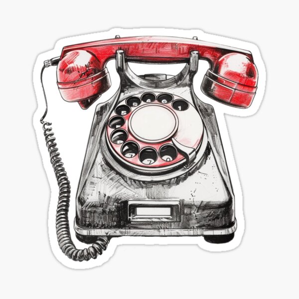 "An old telephone with a wire" Sticker for Sale by Vecchio Armadio ...