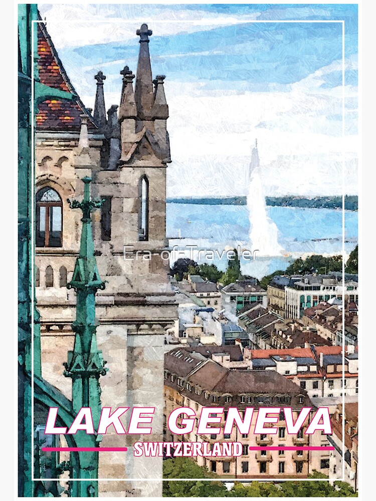"Lake Geneva, Switzerland" Sticker for Sale by Era-of-Traveler | Redbubble