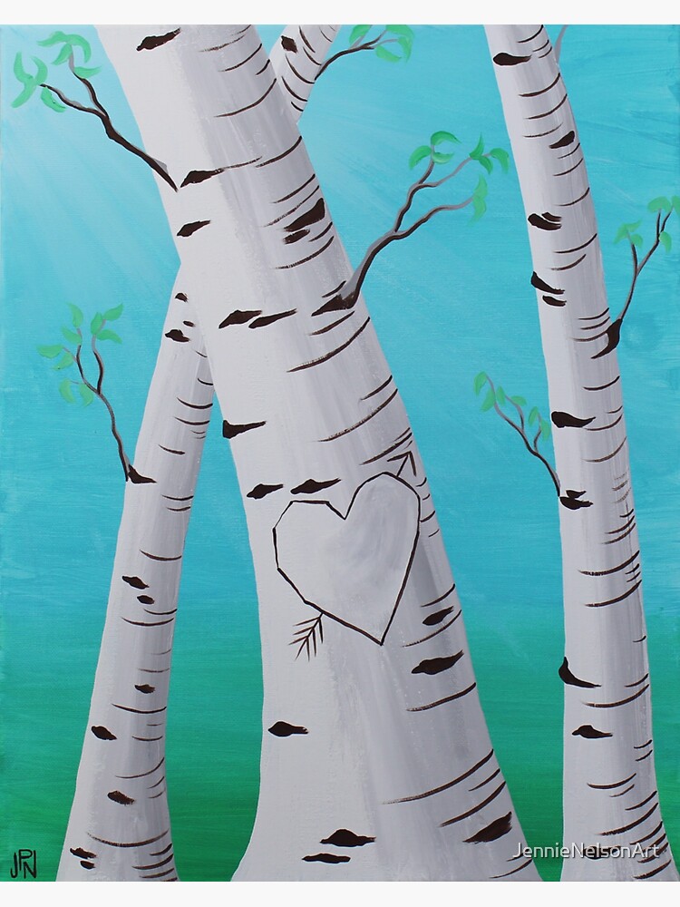 "Radiant Birch Trees With The Scar Of Love" Sticker for Sale by ...