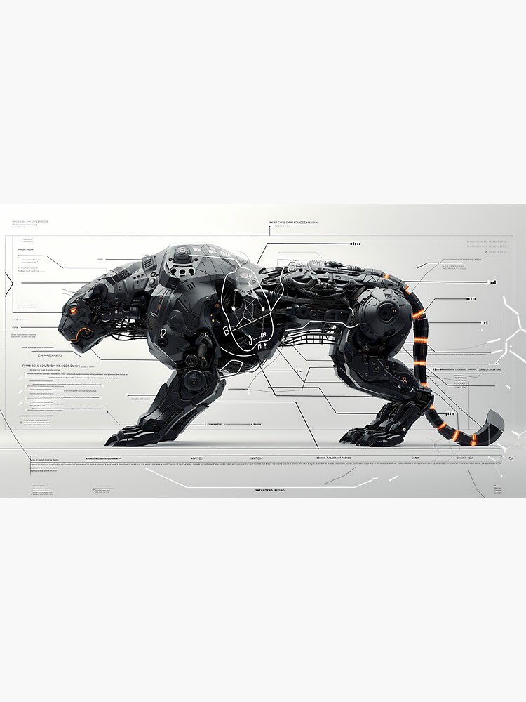 "Mechanical Predator Blueprint" Sticker for Sale by Asymoney | Redbubble