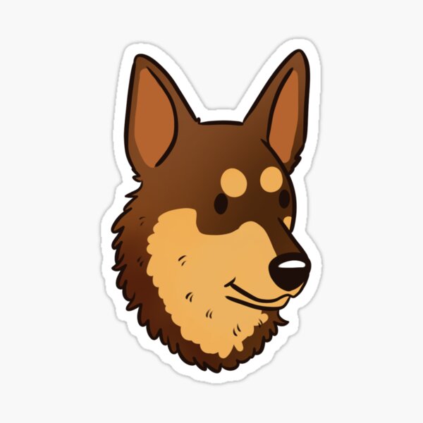 "Cute Australian Kelpie dog face" Sticker for Sale by Yaragold | Redbubble
