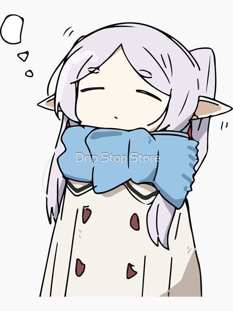 "Sleepy Eepy Frieren - Doodle" Sticker for Sale by Drip Stop Store ...