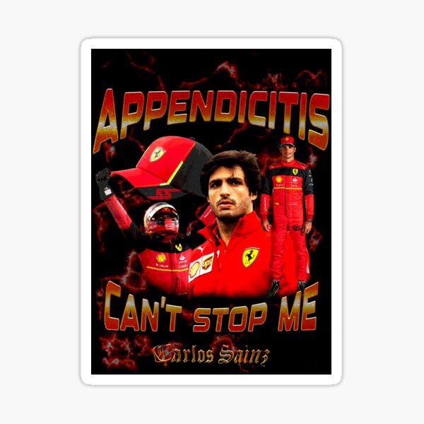 "Carlos Sainz Appendicitis meme" Sticker for Sale by Kelcey Firth ...