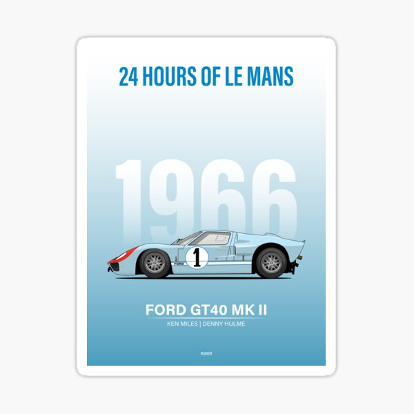 "1966 Lemans Racing GT40 MK2 " Sticker for Sale by ElseWorldDesign ...