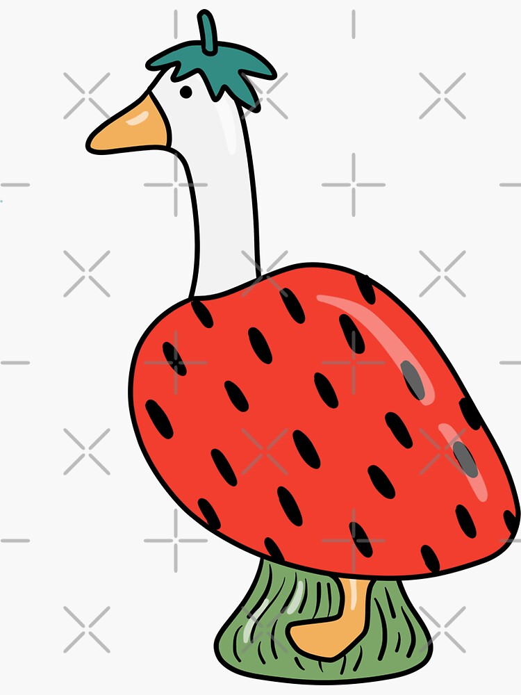 "Spring Goose - Strawberry" Sticker for Sale by ChelseaZo | Redbubble