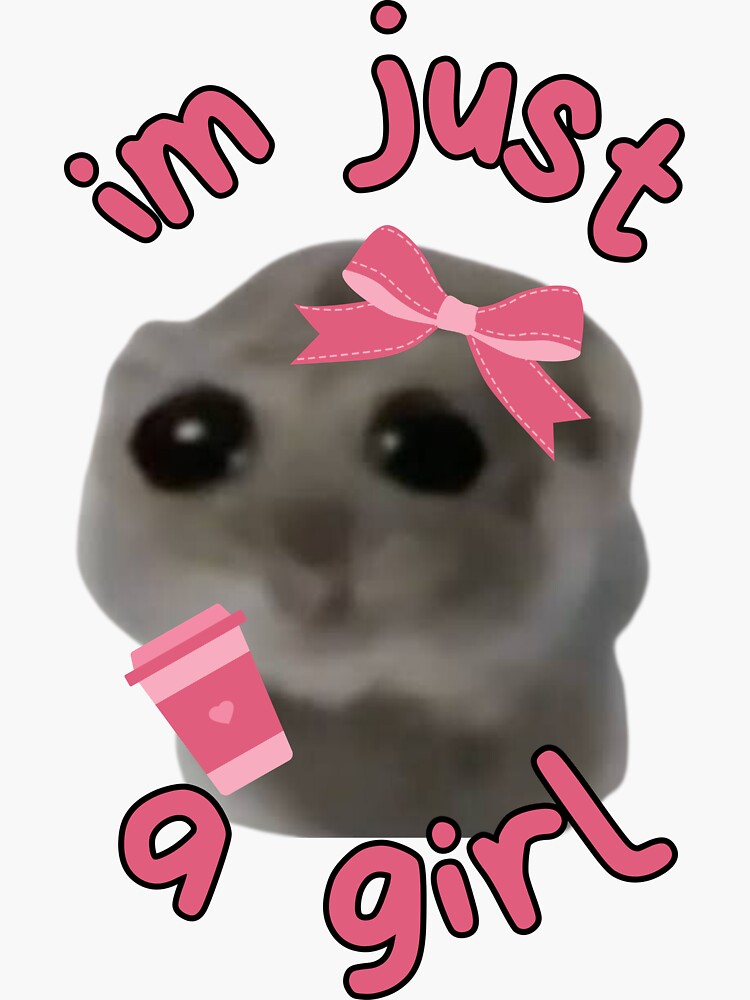 "I'm just a girl Meme Hamster" Sticker for Sale by otyliadesign | Redbubble