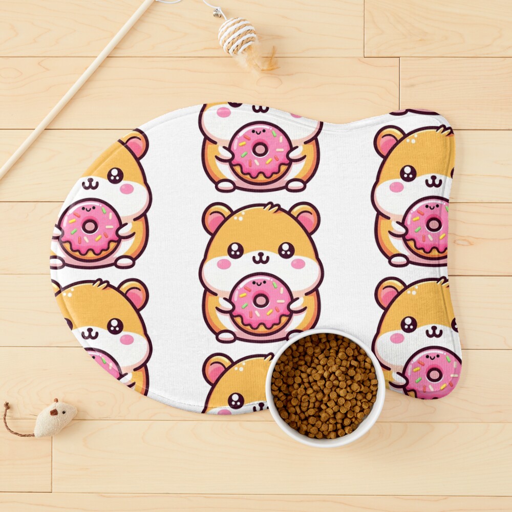 "Hamster with donut" Sticker for Sale by Delidream | Redbubble