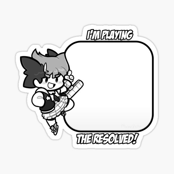 "THE RESOLVED!" Sticker for Sale by Masu-Pasuchii | Redbubble