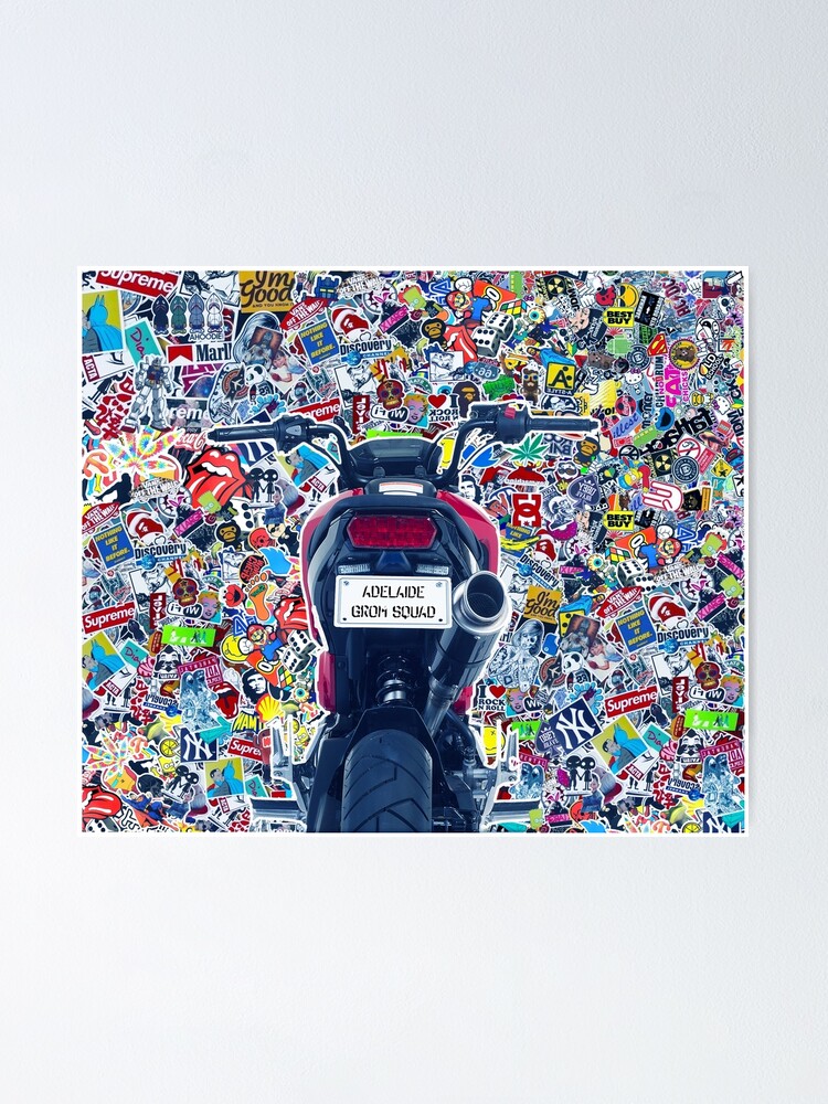 "Honda Grom Sticker Bomb (Adelaide Grom Squad)" Poster by rachelhunter ...