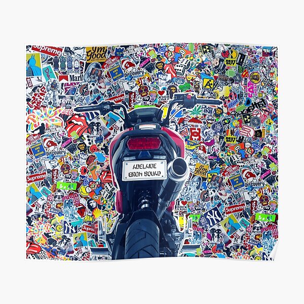 "Honda Grom Sticker Bomb (Adelaide Grom Squad)" Poster for Sale by ...