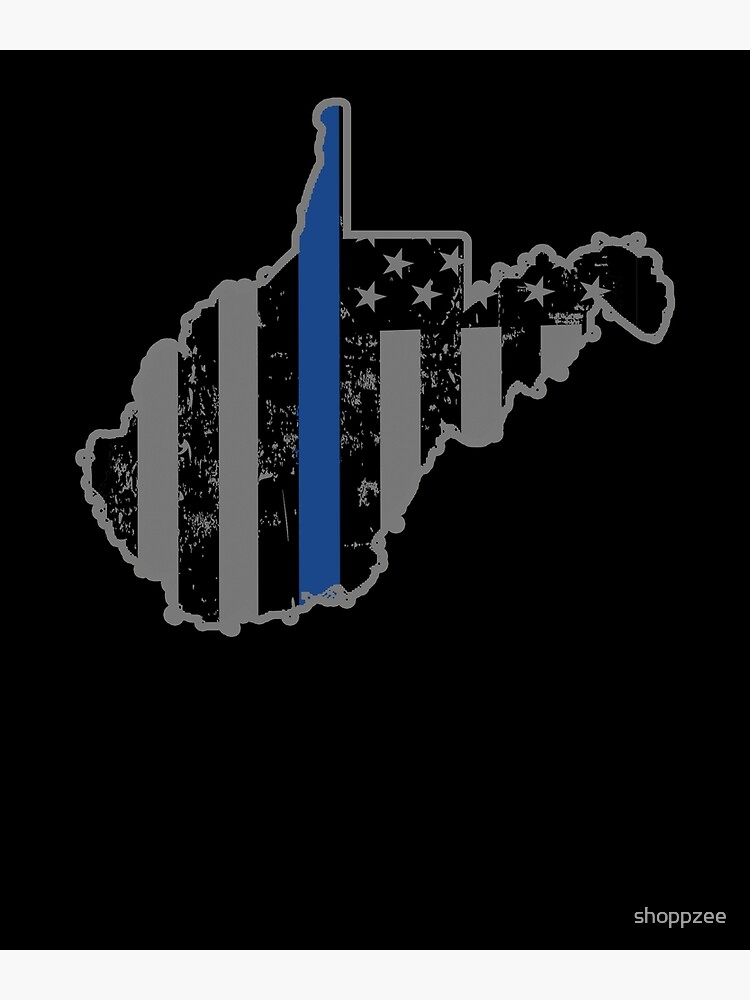 West Virginia Police And Law Enforcement Thin Blue Line Canvas Print By