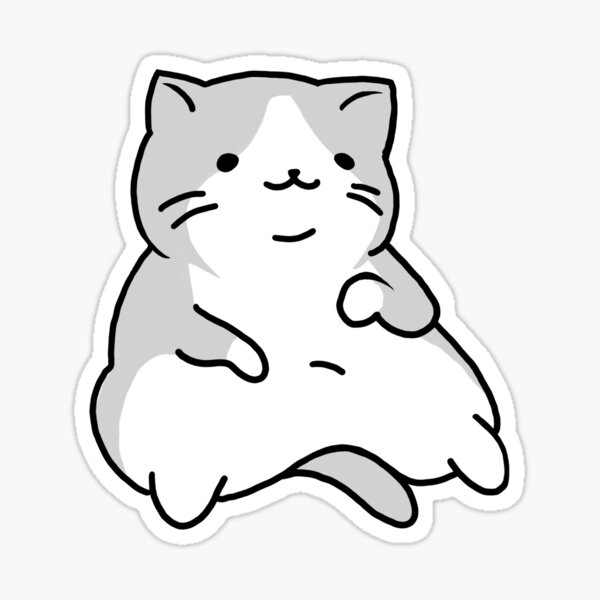 "Happy Fat Cartoon Cat" Sticker by Godemack | Redbubble