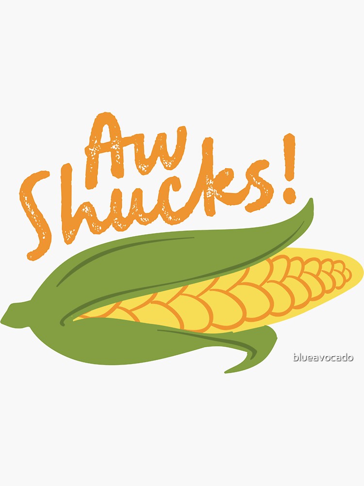 "Aw Shucks Cute Corn Design" Sticker for Sale by blueavocado | Redbubble