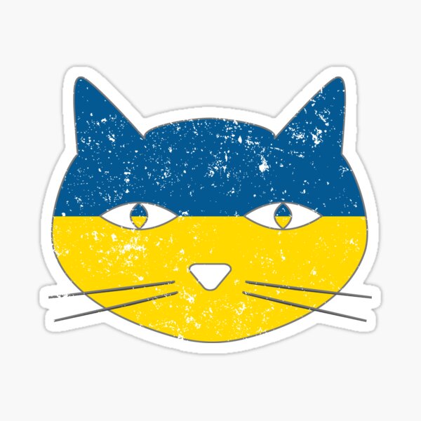 "Funny Cat Art Ukraine Flag Cat Tee" Sticker for Sale by shoppzee ...