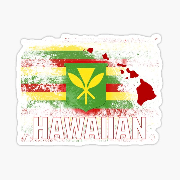 "Hawaii, Hawaiian flag and islands" Sticker for Sale by J Uila | Redbubble