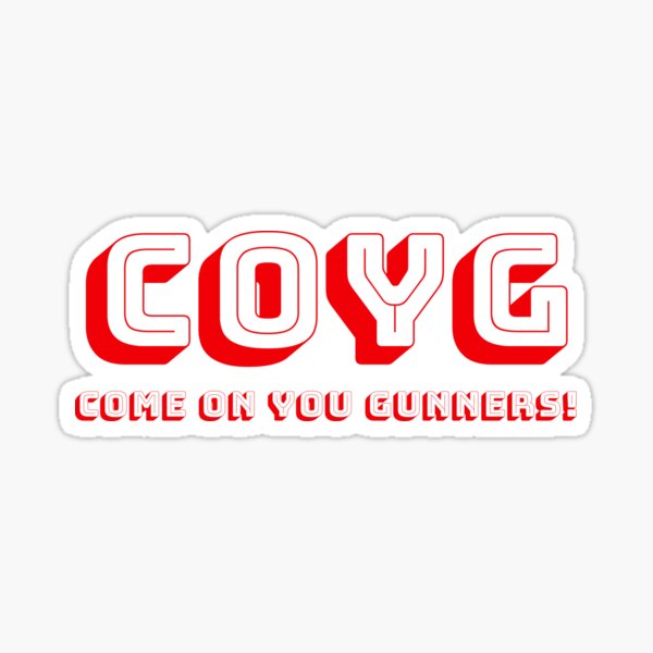 "COYG COME ON YOU GUNNERS!" Sticker for Sale by snapacrab | Redbubble