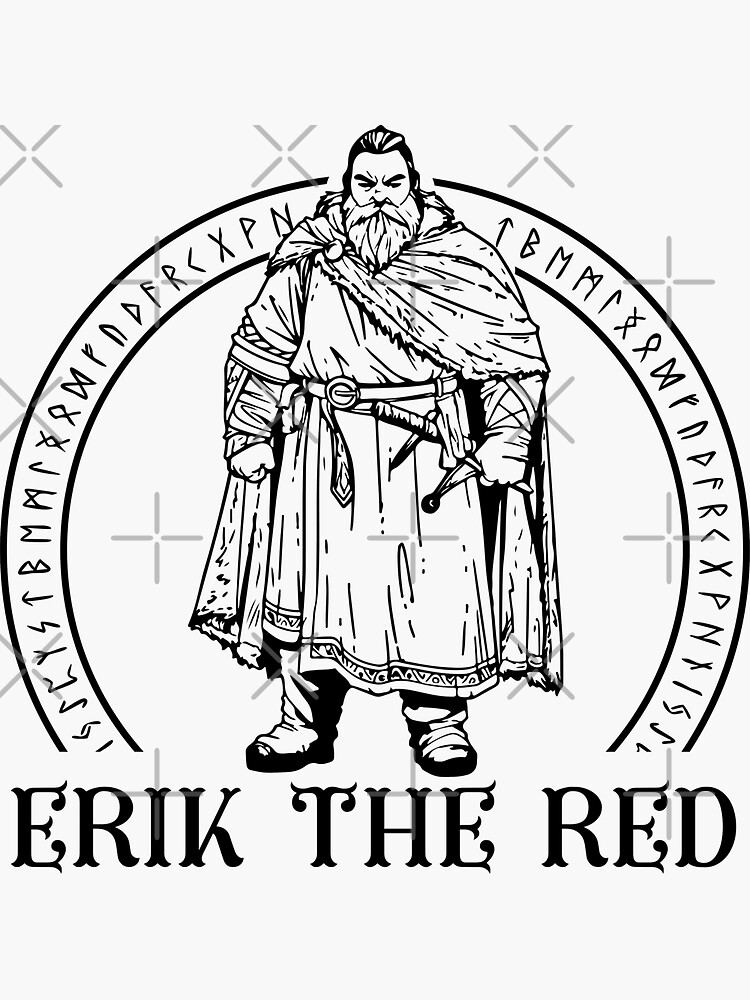 "Erik the red drawing norse explorer setting up settlement in Greenland ...