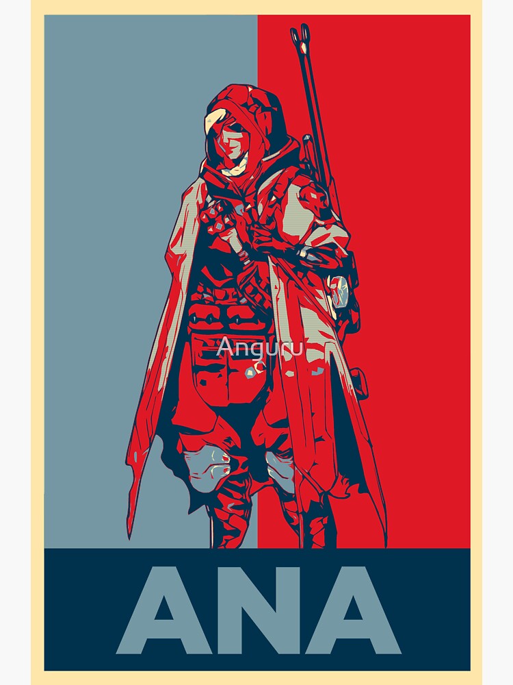 "Ana Poster" Sticker for Sale by Anguru | Redbubble
