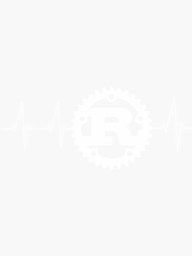 " Rust Programming Logo Heartbeat Design Design" Sticker for Sale by ...